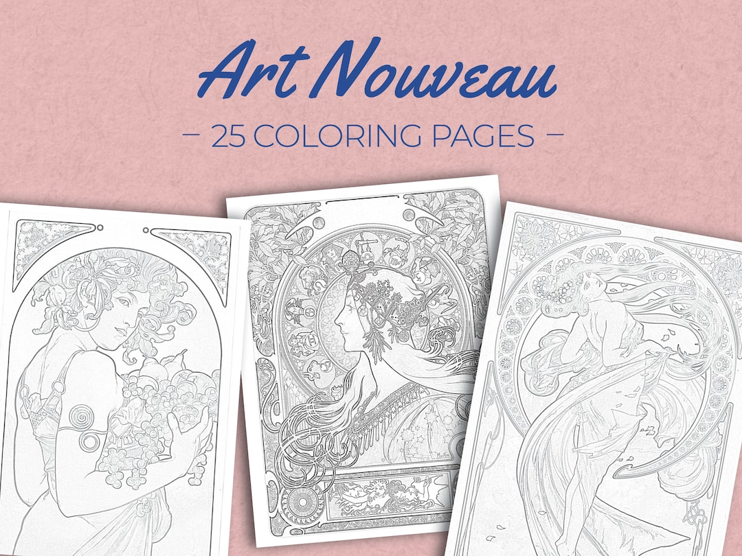Art Nouveau Coloring Pages Mucha's Art 25 Pictures to Download and ...