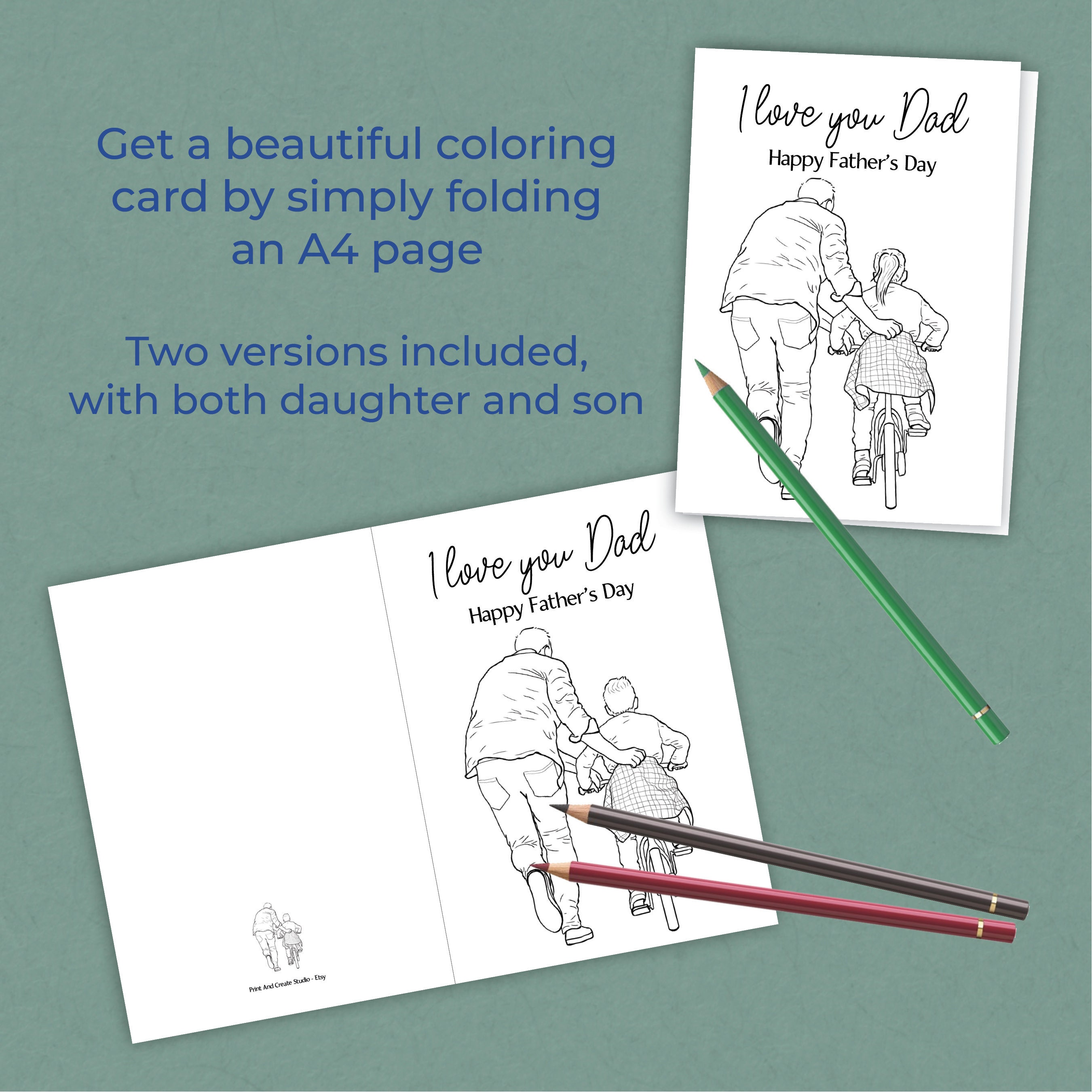 Father's Day Coloring - Card and Poster to Download and Print - Fathers ...