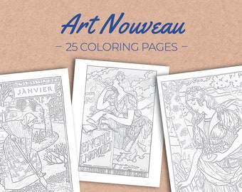 Art Nouveau Coloring Pages 30 Pictures to Download and Print Coloring ...