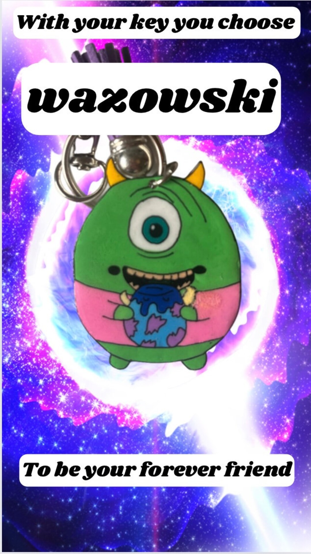 Wazowski Buddy Boo Hand Drawn and Painted Shrink Plastic Keyring - Etsy