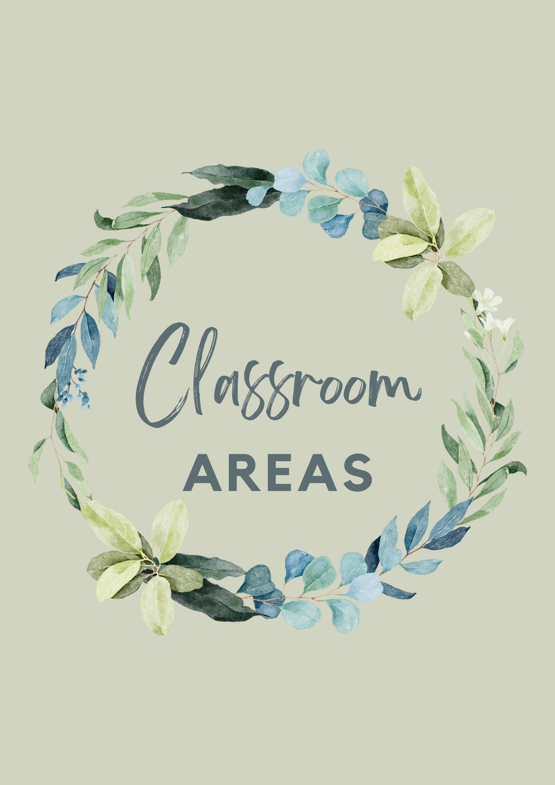 Printable Classroom Area Labels, Natural Theme, Early Years Classroom ...