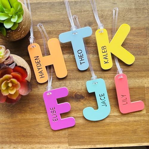Personalised 6cm Acrylic Alphabet Letter Name Bag Tag for - Etsy Australia