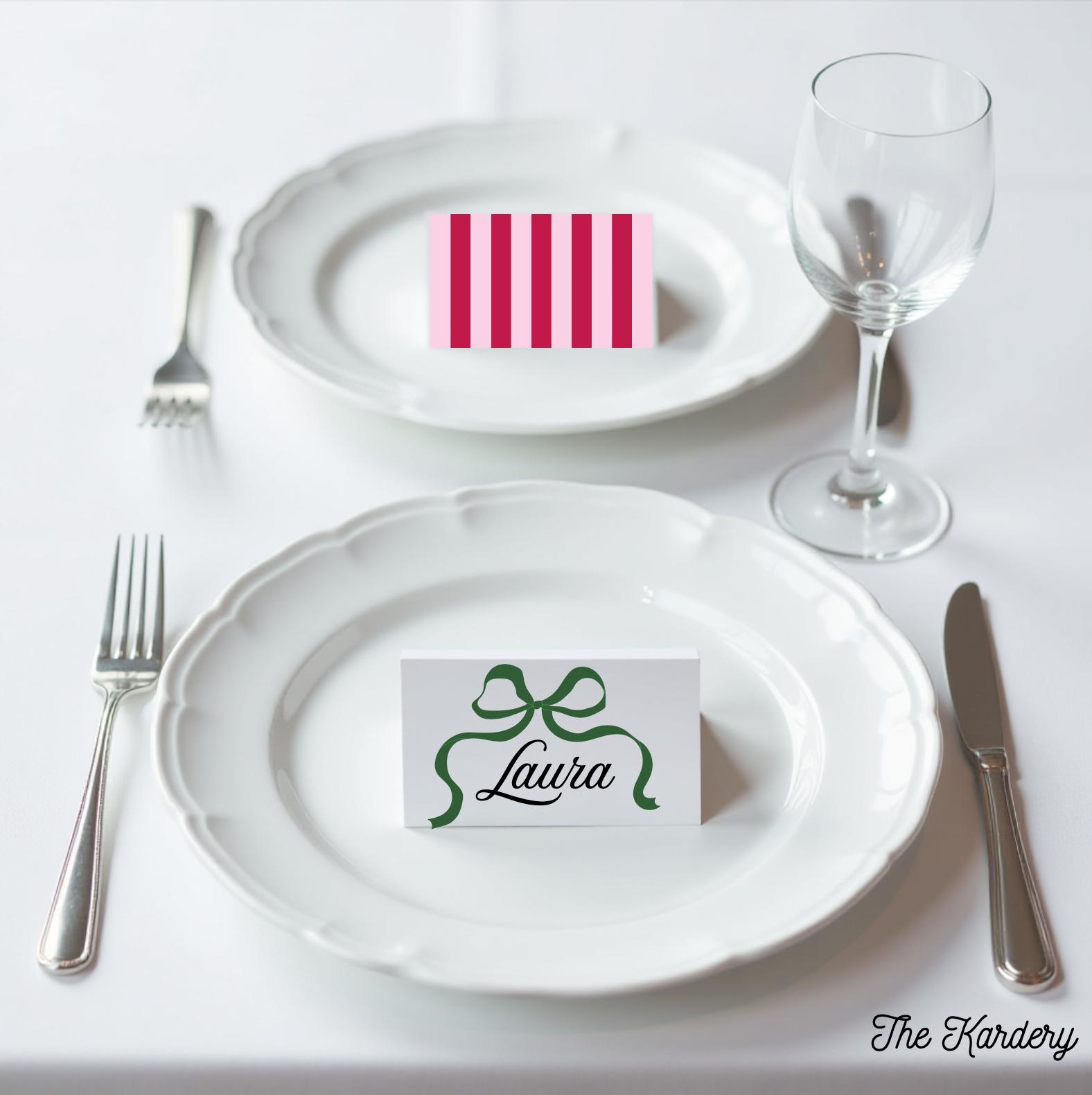 Tent Name Cards for Events - Printable and Editable Templates - Green ...