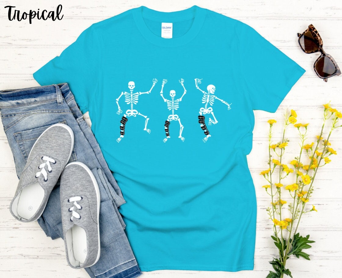 Knee Surgery Brace Shirt, Skeletons Dancing, ACL Surgery Gift, Knee ...