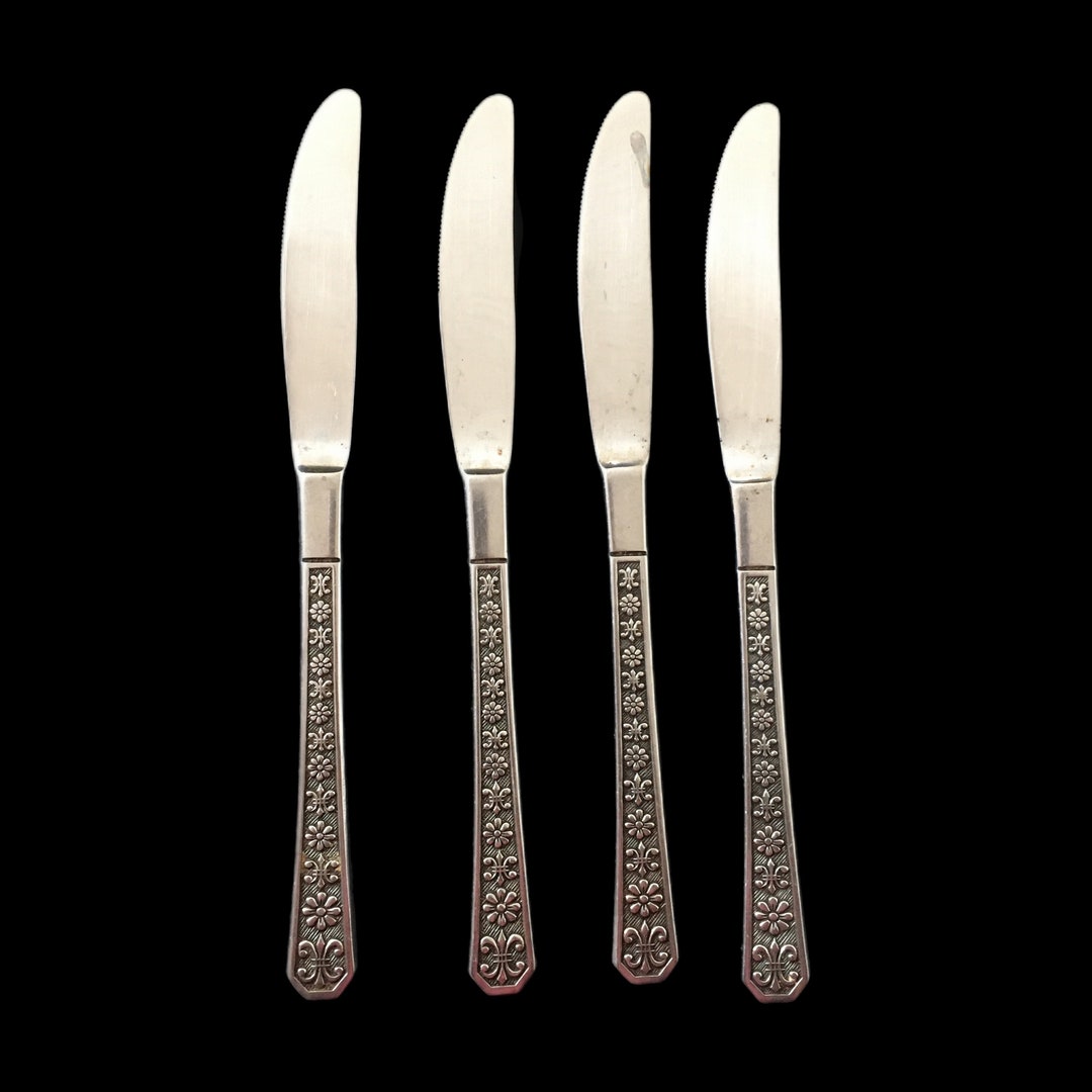Interpur Stainless Steel Flatware Set of 4 Dinner Knife Florenz Pattern ...