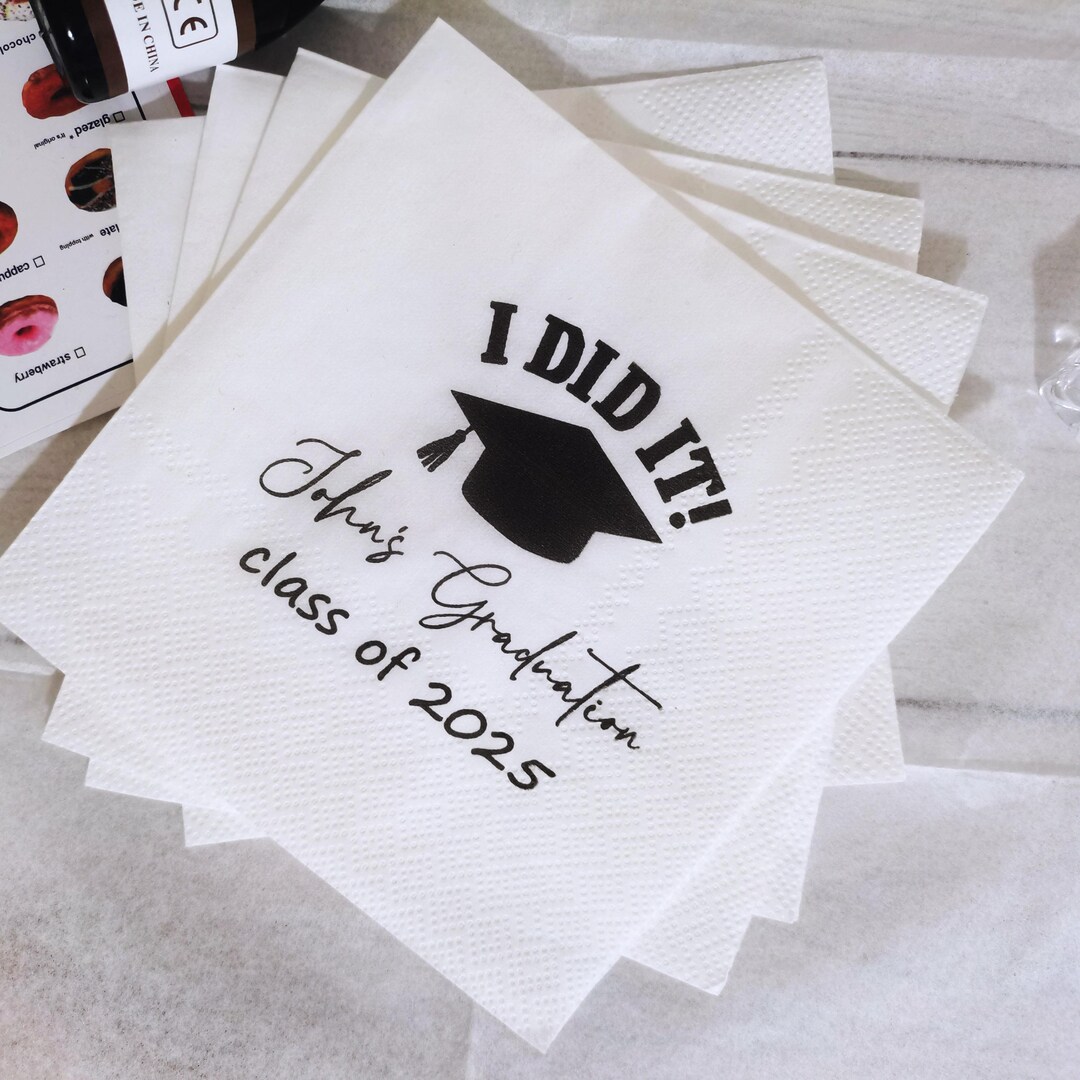 Graduation Napkins, Personalized Graduation Party Napkins, Class of ...