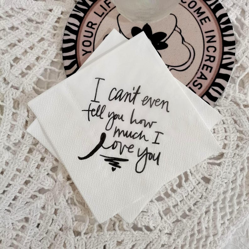 Custom Love Note Handwriting Napkins, Personalized Love Note Napkins ...
