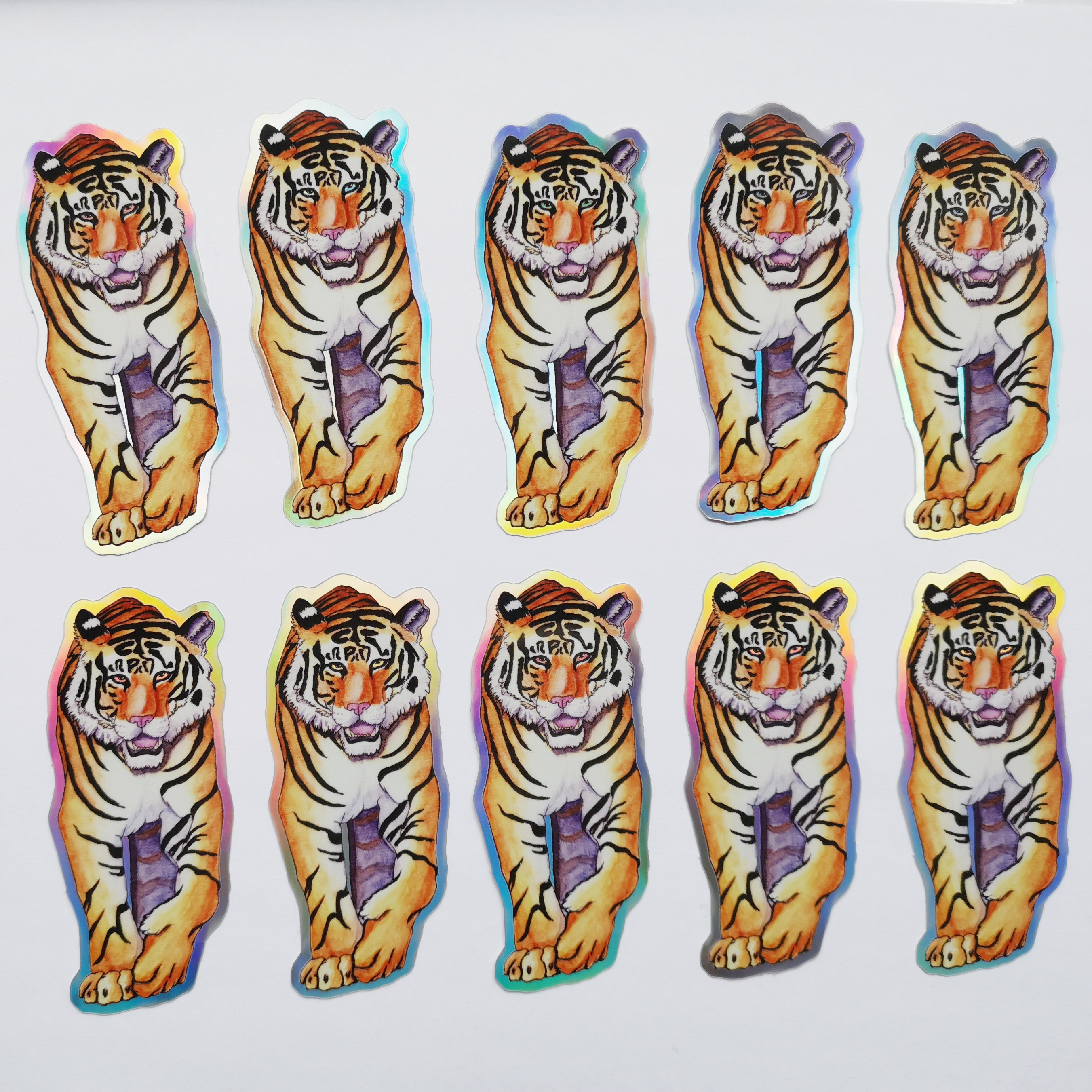 Holographic Tiger Vinyl Sticker - Etsy