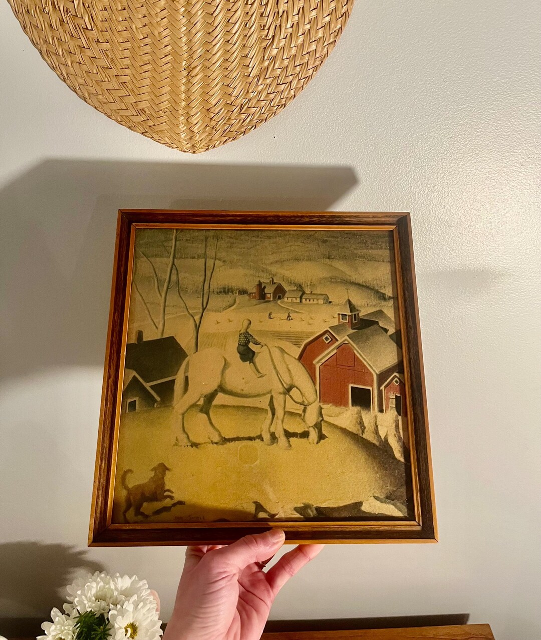 Paul Sample Country Lithograph in Antique Wood Frame - Etsy