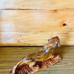 Vintage Hand Carved 14 Wood Tiger - Etsy