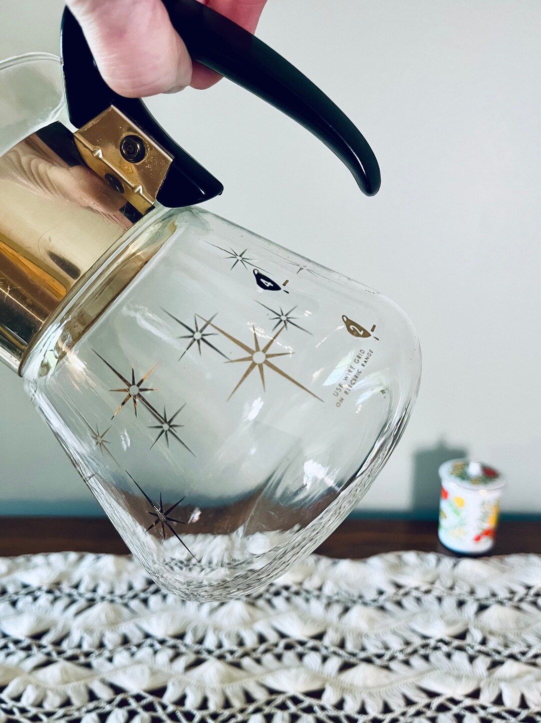 Vintage 4 Cup Corning Ware Atomic Starburst Lidded Coffee Pot - Etsy