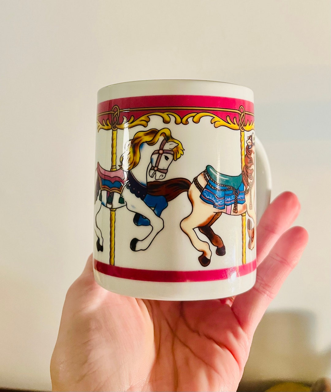 Vintage Carousel Horse Coffee Mugs Set of Four - Etsy