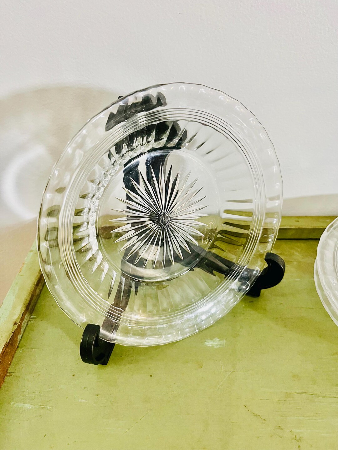 Heisey Clear Glass Banded Flute Pattern Salad Plate - Etsy
