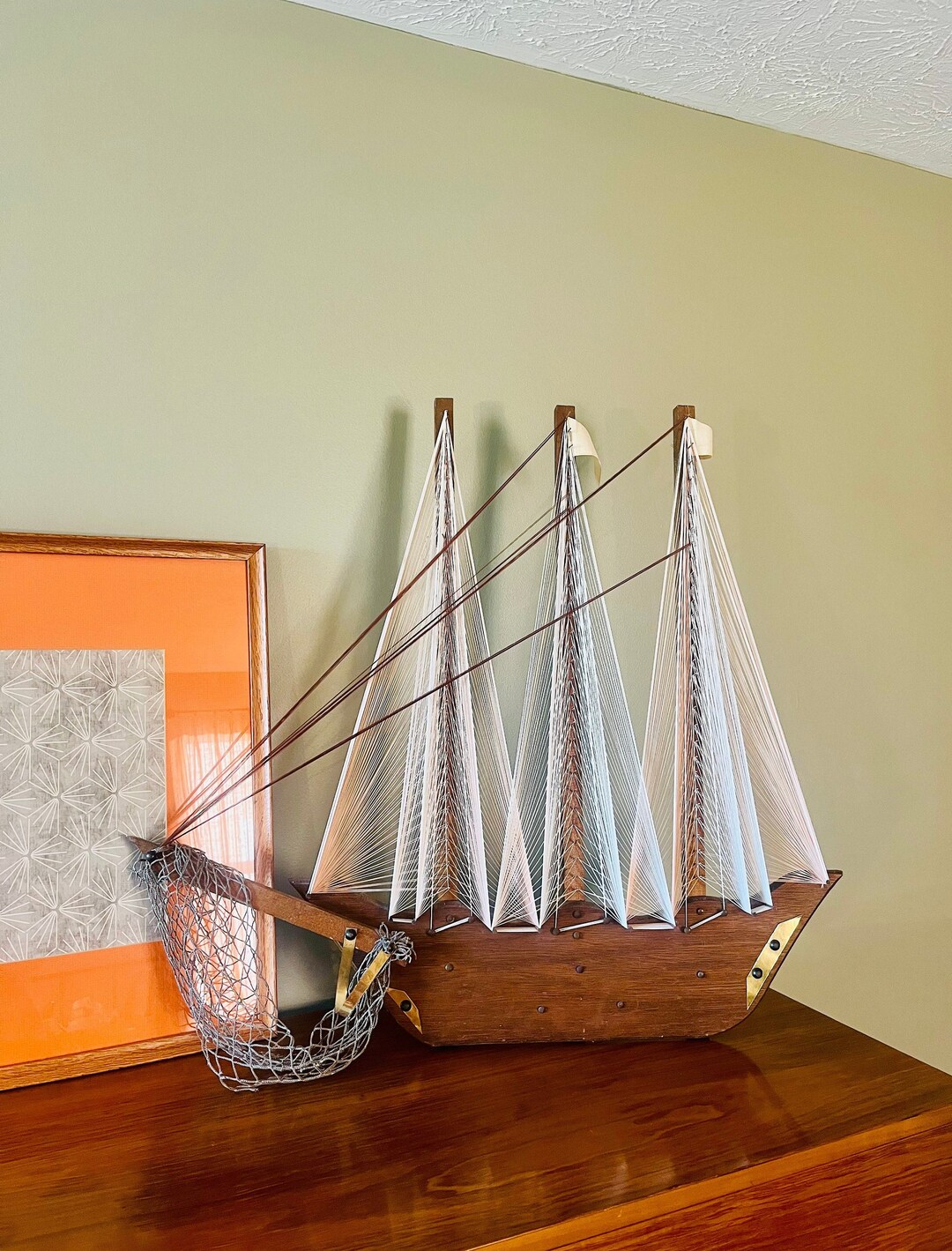 Vintage Large Clipper Ship String Art Model - Etsy