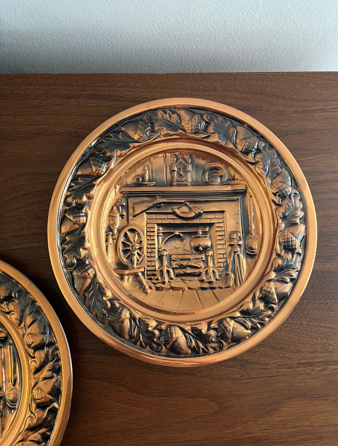 Copper Guild Colonial Hearth Early America Pressed Wall Plaque Plate - Etsy