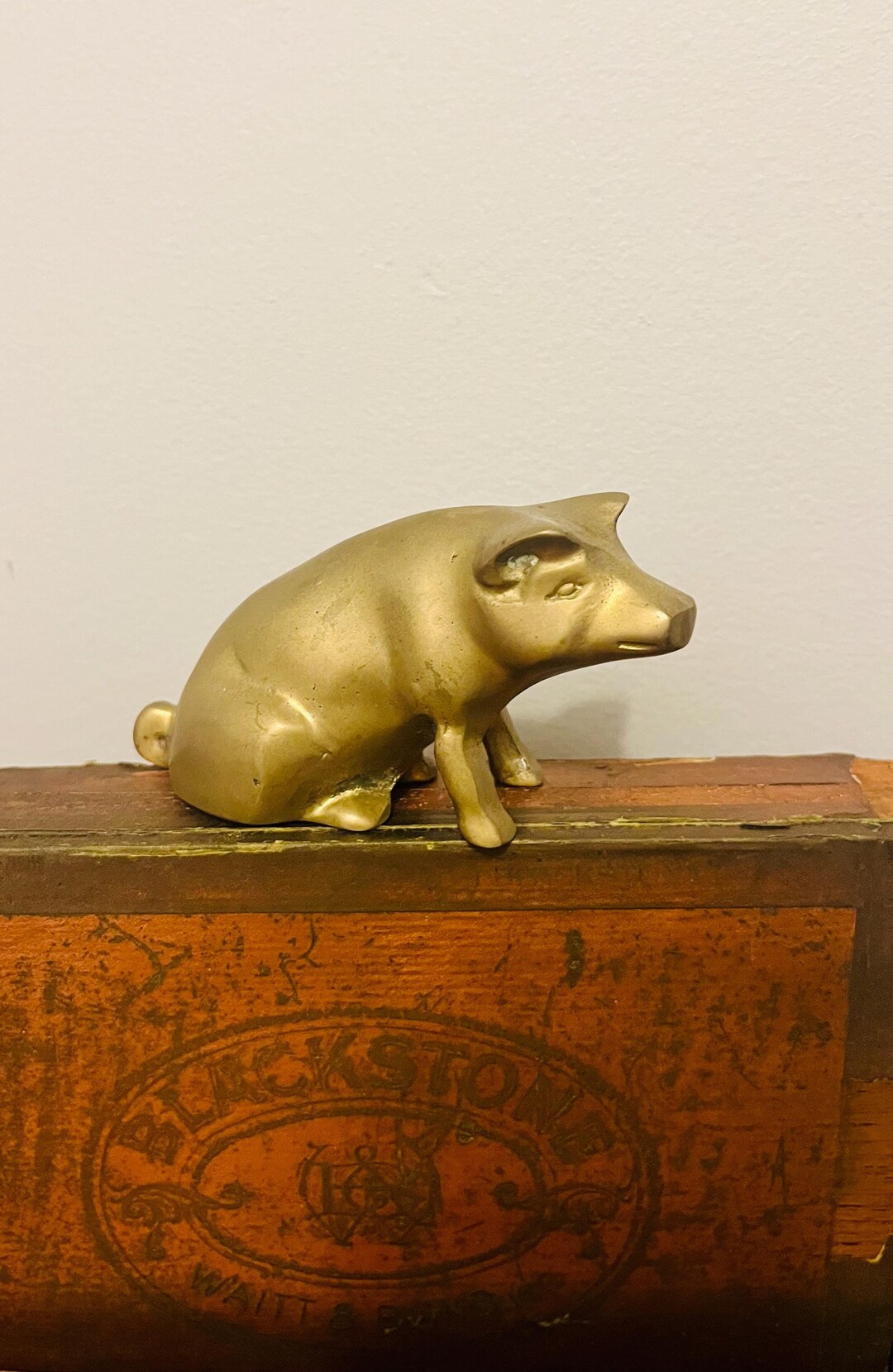 Vintage Solid Brass Sitting Pig Shelf Figurine or Paper Weight - Etsy