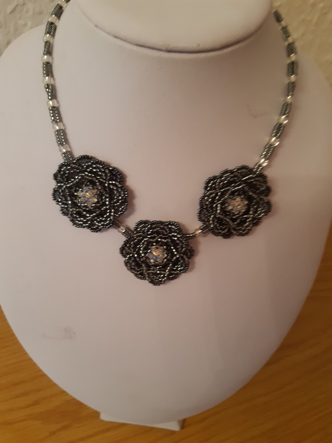 Hand-threaded Pearl Necklace Dark Rose - Etsy