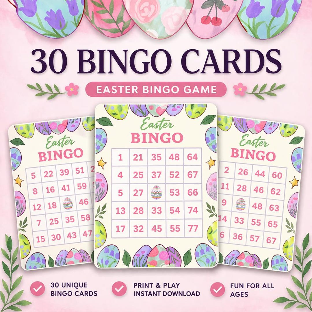 Easter Bingo Game Cards | Spring Party Activity | Classroom PDF ...