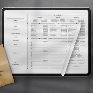 VTM Minimalistic Fillable Character Sheet Vampire: the Masquerade V5 - Etsy