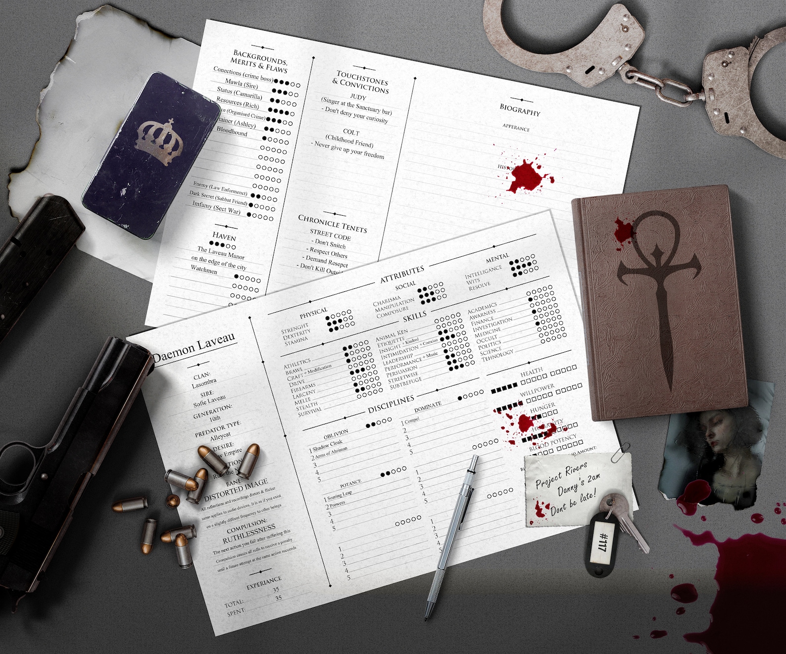 VTM Minimalistic Fillable Character Sheet - Vampire: the Masquerade V5 ...