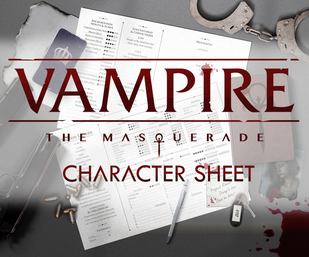 VTM Minimalistic Fillable Character Sheet - Vampire: the Masquerade V5 ...