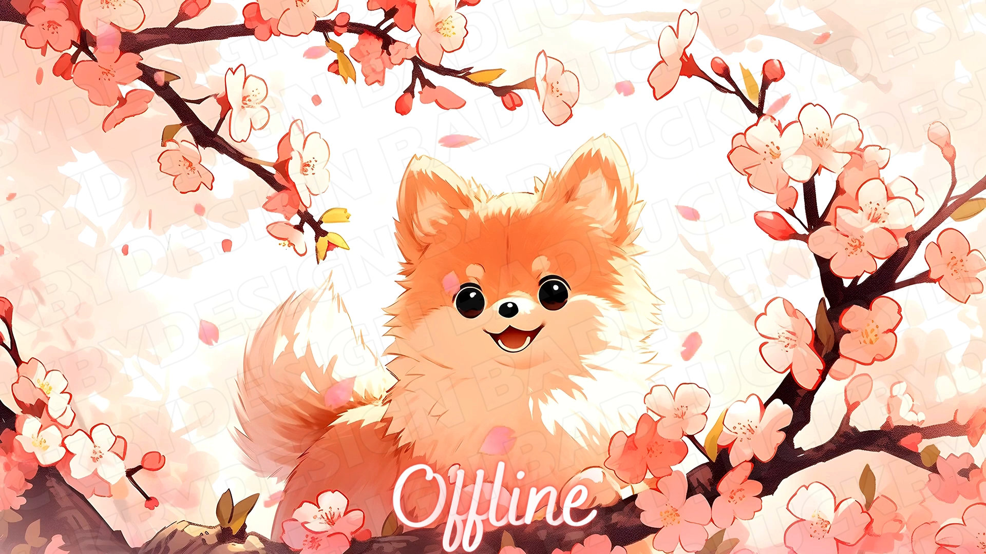 Animated Pomeranian Puppy Stream Scenes - Cherry Blossom Twitch Screens ...