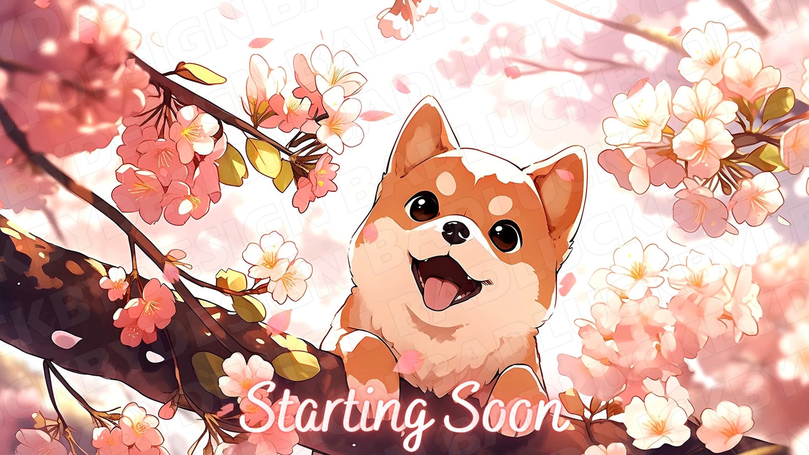 Animated Shiba Puppy Stream Scenes - Cherry Blossom Twitch Screens ...