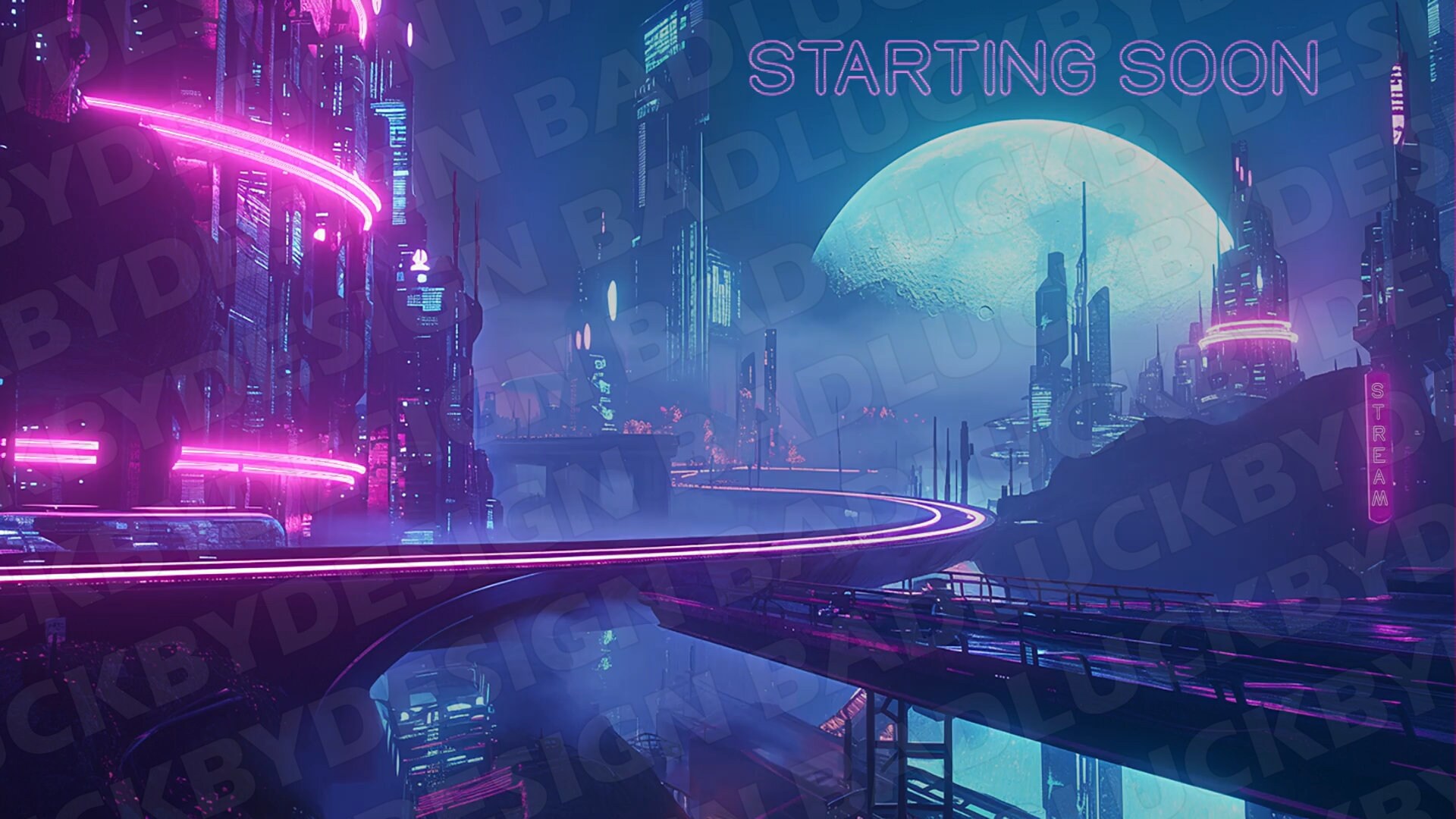 Animated Neon City Stream Scenes - Futuristic Cyberpunk Twitch Screens ...