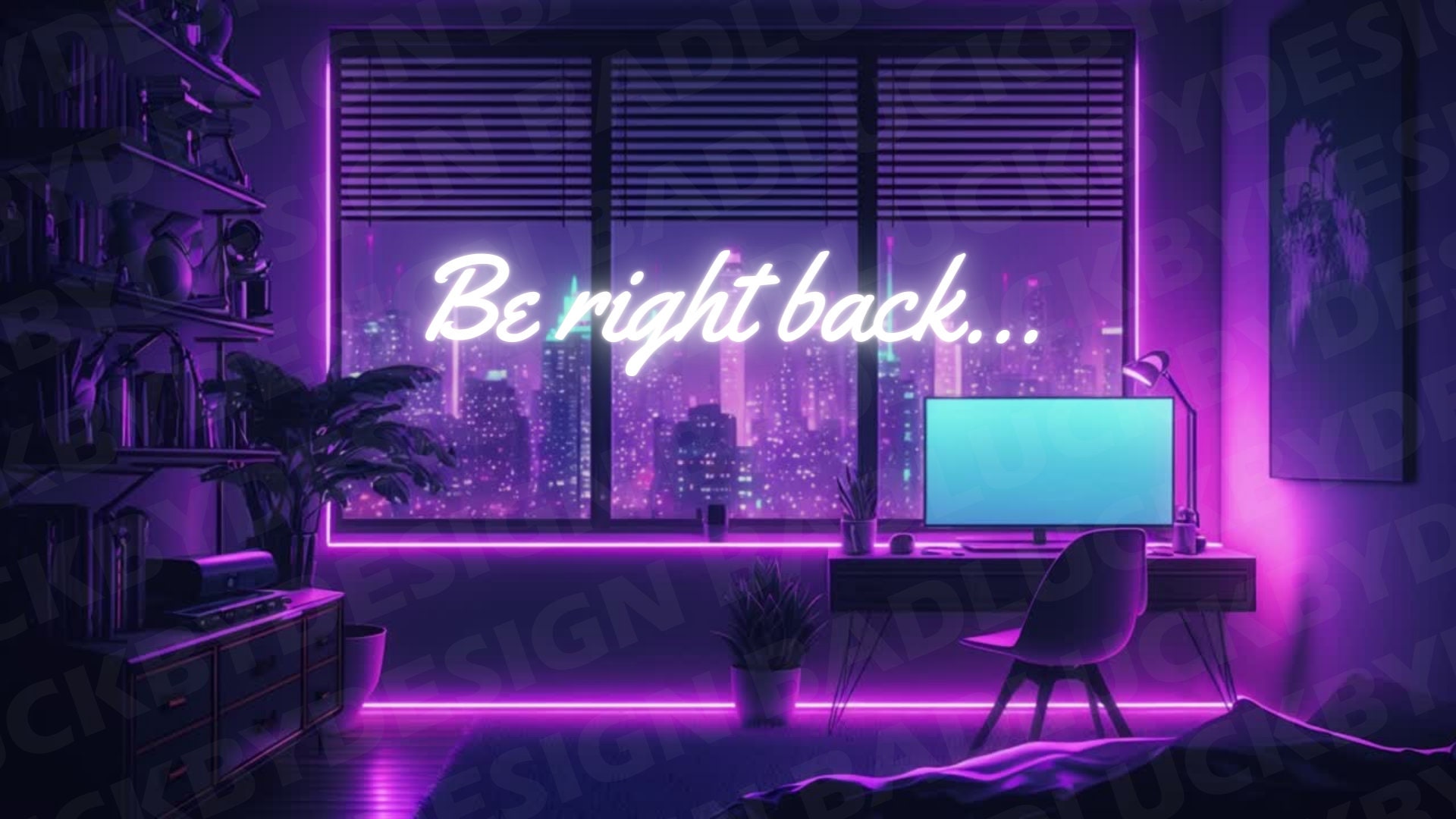 Animated Neon Pink/purple Game Room Streaming Scenes Cozy Futuristic ...