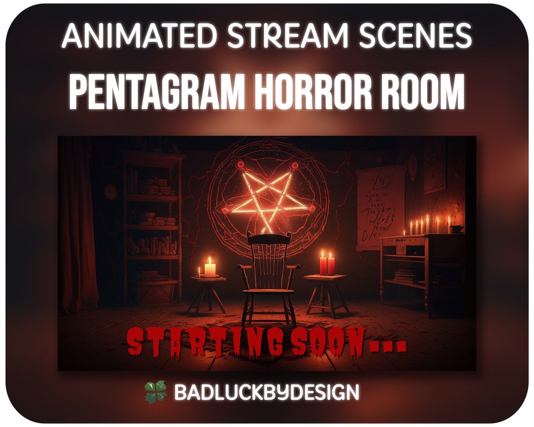 Pentagram Horror Room Animated Stream Scenes Twitch Screens Pack Spooky ...