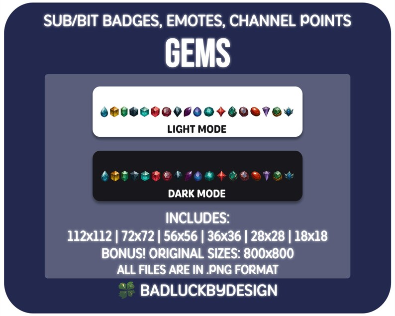 18x Crystal Gems Twitch Badges/emotes - Fantasy Gemstones Jewels ...