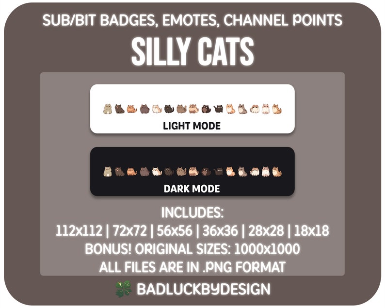 15x Silly Cats Twitch Badges/emotes - Funny Kitten Derp Streamer Assets ...