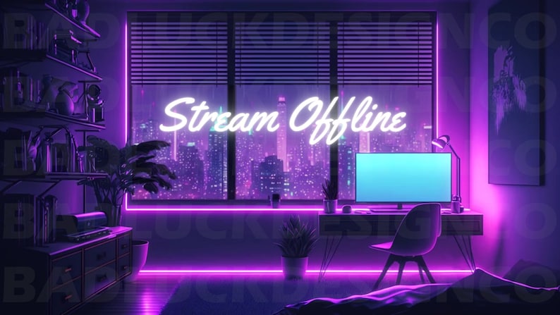 Animated Neon Pink/purple Game Room Streaming Scenes Cozy - Etsy