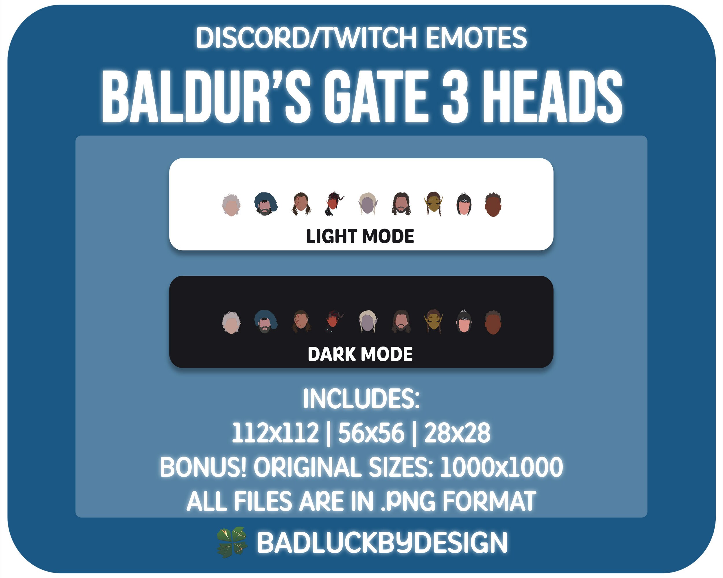 9x Baldur's Gate 3 Character Twitch Badges/emotes - BG3 Companions ...