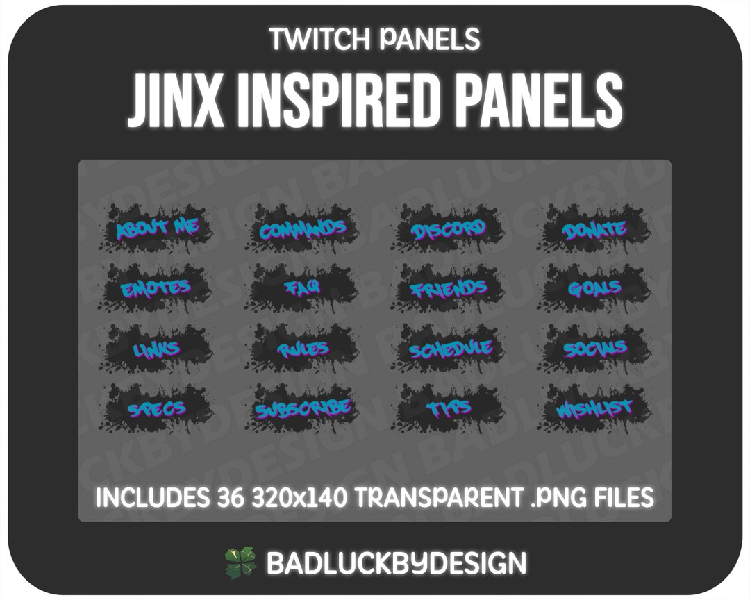 36x Jinx League of Legends Inspired Panels | Twitch Streamer Assets ...