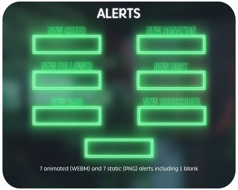 Animated Neon Green Stream Package - Cyberpunk Twitch Overlays, Scenes ...
