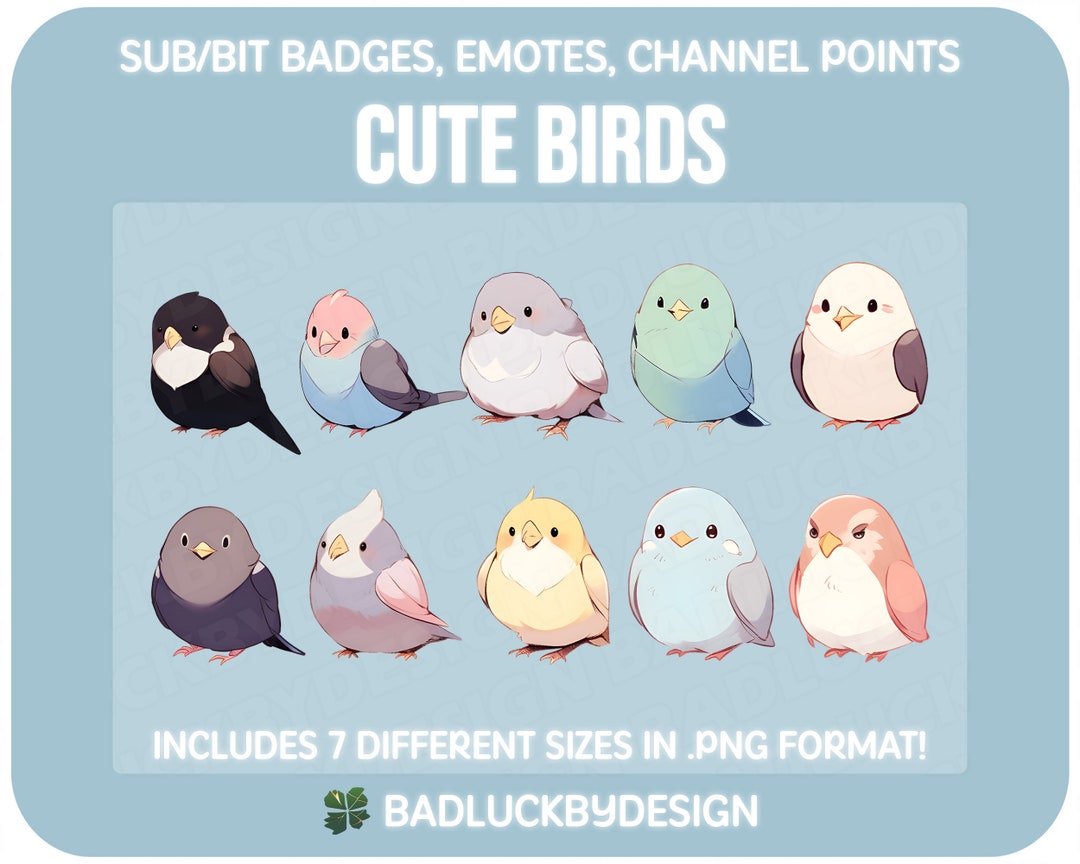 10x Birds Badges/emotes - Birb Animal Kawaii Anime Streamer Assets ...