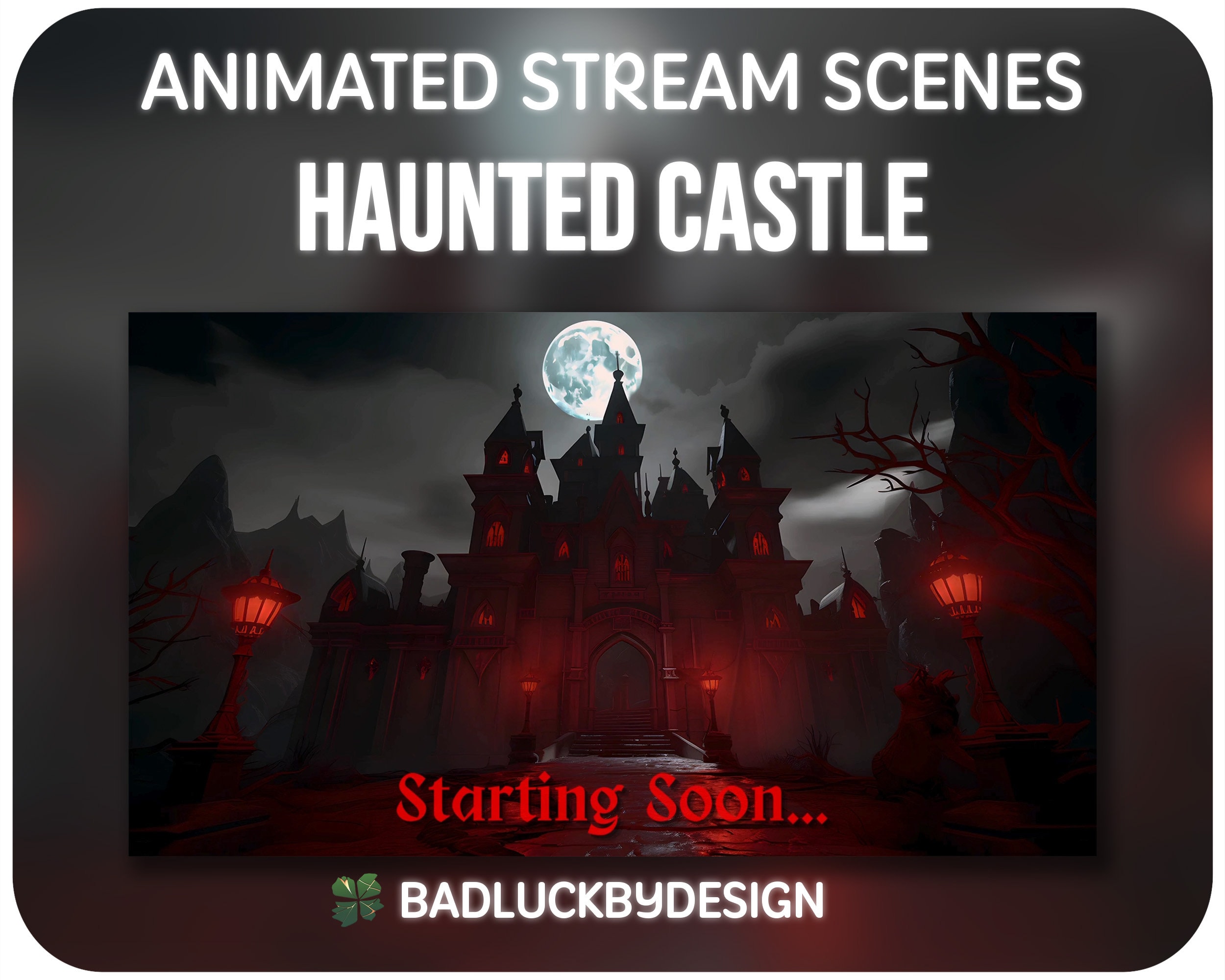 Dark Haunted Castle Animated Stream Scenes Spooky Horror Halloween ...