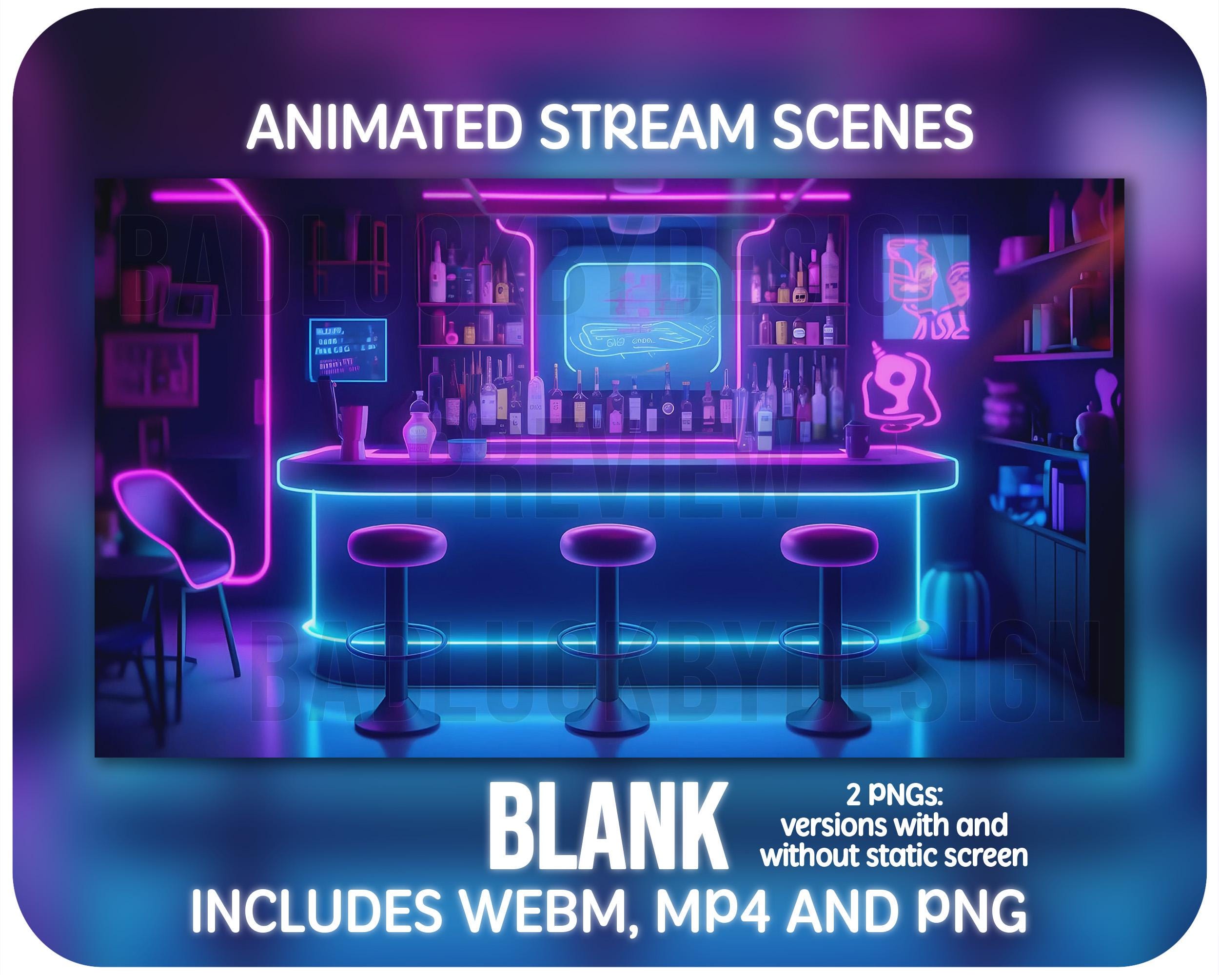 Animated Cyberpunk Bar Stream Scenes - Neon Futuristic Twitch Screens ...