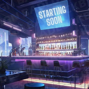 Animated Penthouse Bar Stream Scenes - Neon Cyberpunk Twitch Screens ...