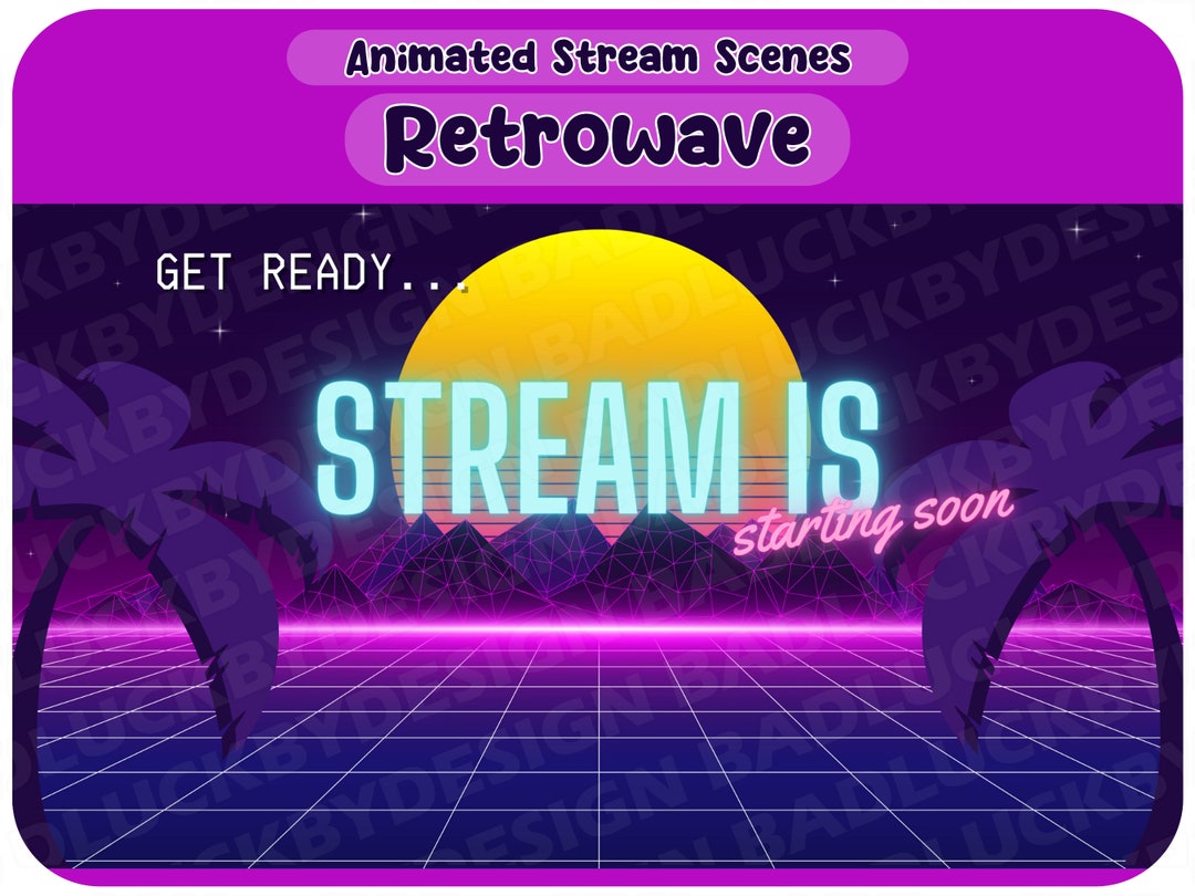 Animated Retrowave Streaming Scenes Twitch Screens Pack - Etsy