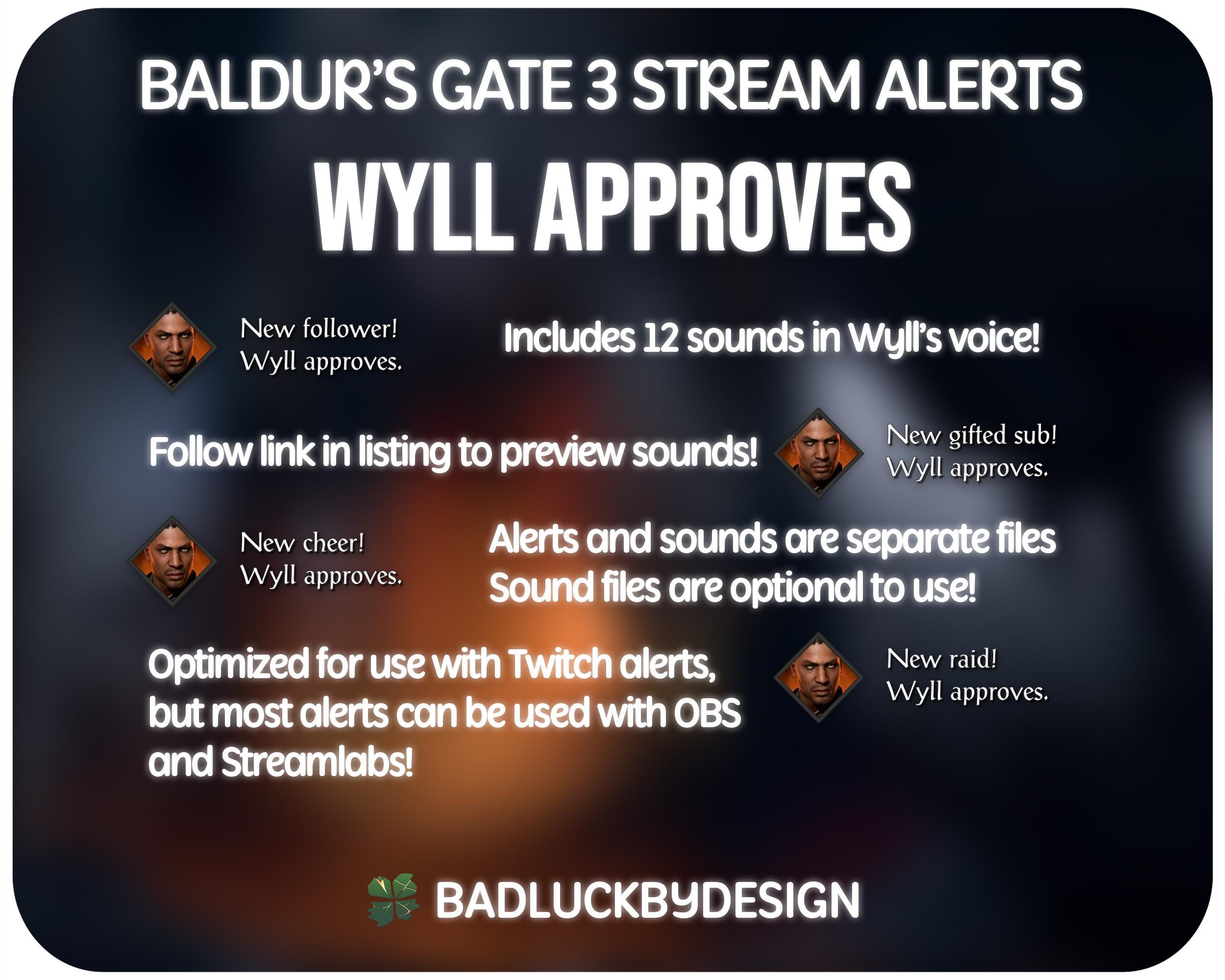 Wyll Approves Twitch Stream Animated Alerts With Sound | Baldur's Gate ...