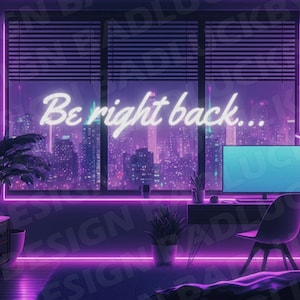 Animated Neon Pink/purple Game Room Streaming Scenes Cozy Futuristic ...