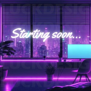 Animated Neon Pink/purple Game Room Streaming Scenes Cozy - Etsy