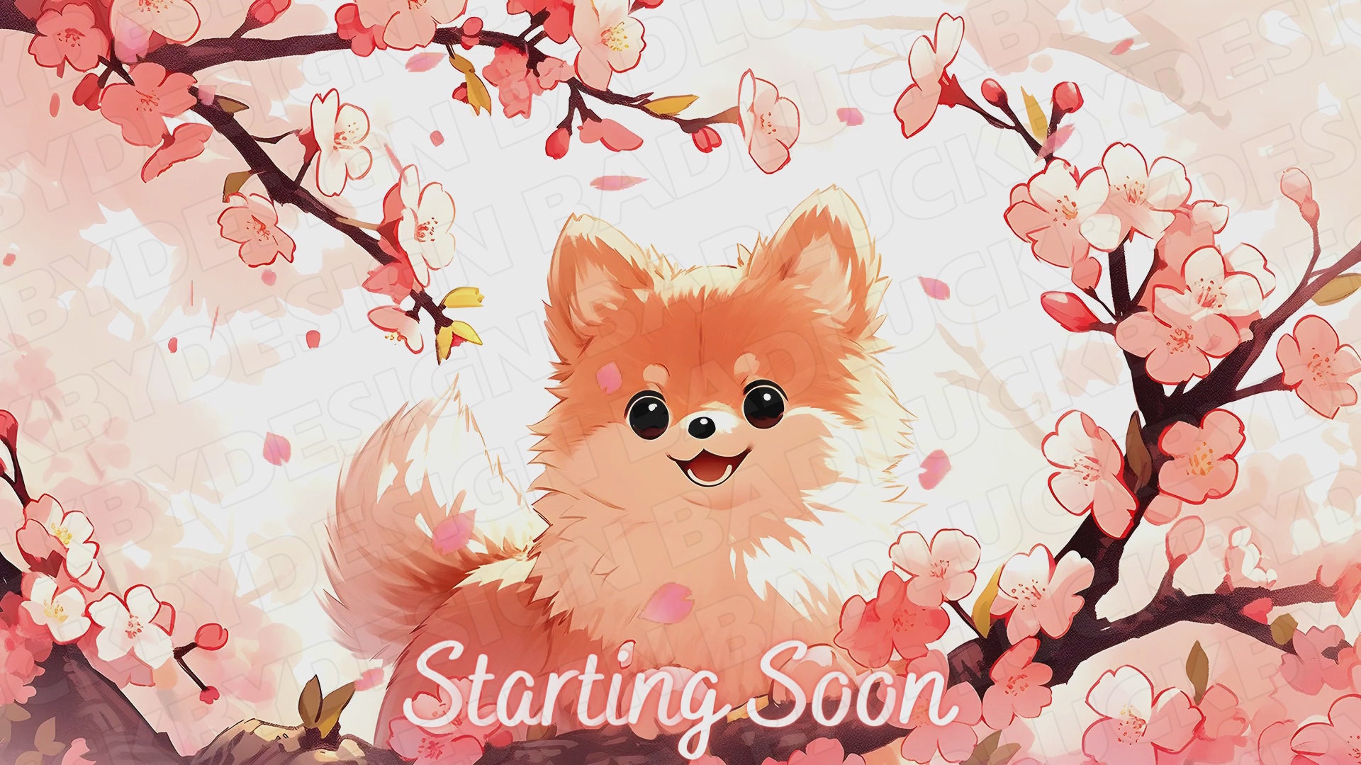 Cherry Blossom Puppy Series Pomeranian Animated Twitch Screens Cute ...