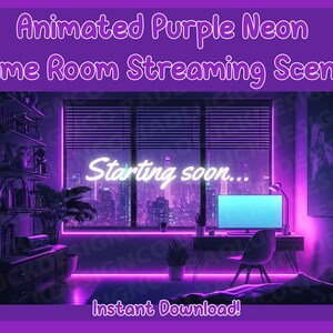 Animated Neon Pink/purple Game Room Streaming Scenes Cozy - Etsy