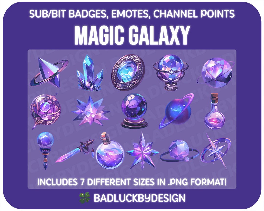 16x Magic Galaxy Twitch Badges/emotes - Fantasy Space & Sci-fi Streamer ...