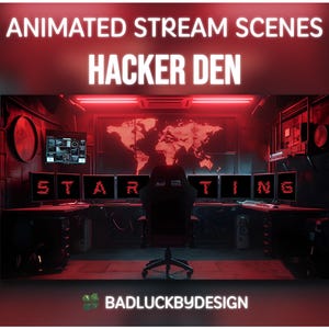 Animated Hacker Den Stream Scenes - Futuristic Cyberpunk Twitch Screens ...
