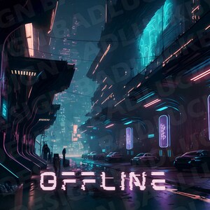 Cyberpunk City Animated Stream Scenes | Neon Futuristic Cityscape ...