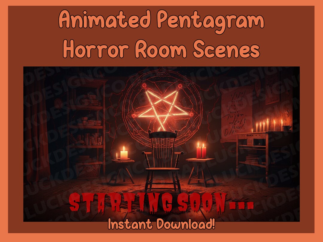 Animated Pentagram Horror Room Scenes Twitch Screens Pack - Etsy UK